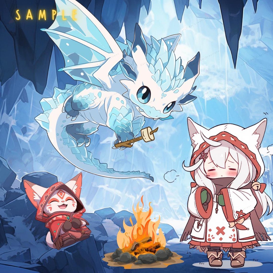 VTUBER Asset | Vtuber / Pngtuber Pet | Ice Dragon | Static Stream ...