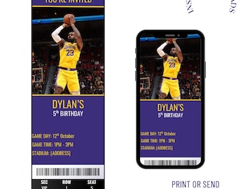 Los Angeles Lakers - Basketball NBA Themed Birthday Invitations ...