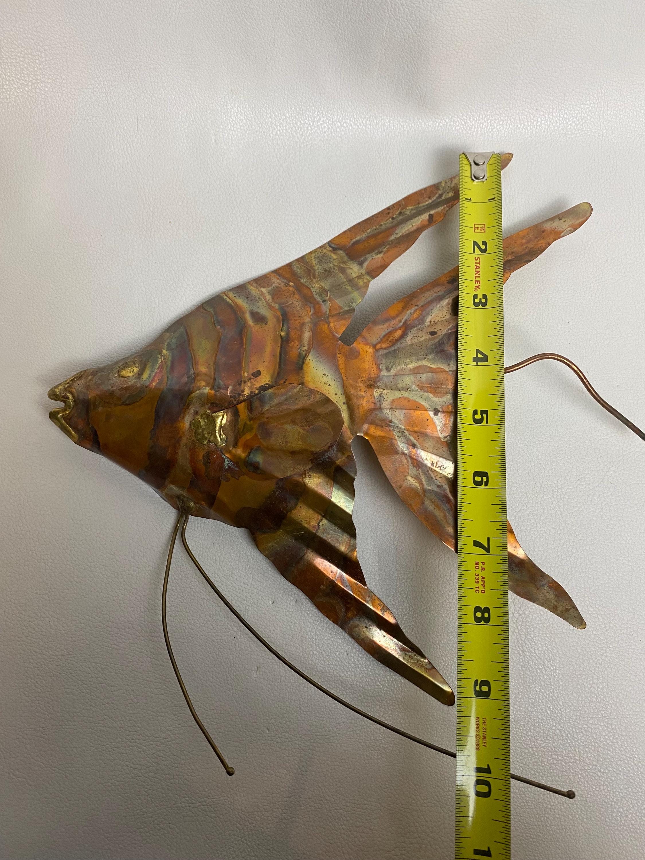 Vintage Metal Copper Angelfish Wall Hanging Home Decor Wall Art Fish ...