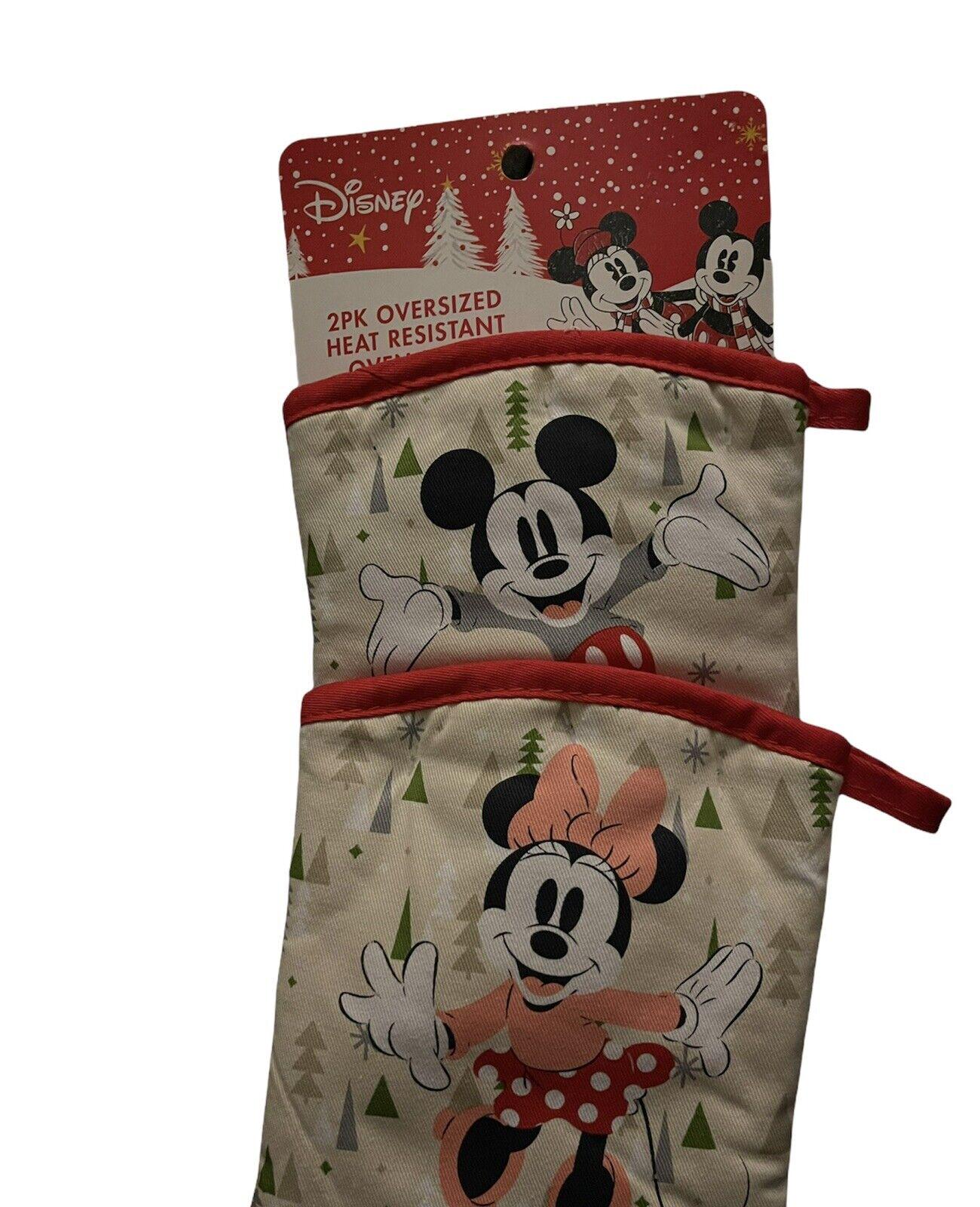Disney Oven Mitts Mickey & Minnie Mouse 2pk Oversized Heat Resistant ...