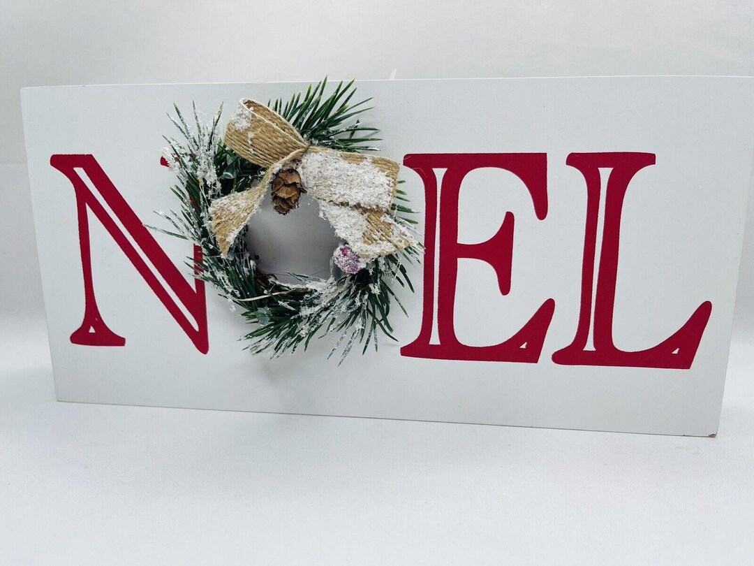 Sign Christmas Noel Wooden Light up Xmas Wreath Home Room Decoration ...