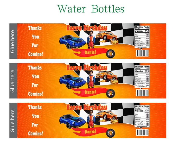 Hot Wheel Party Favor Editable in Canva - Etsy