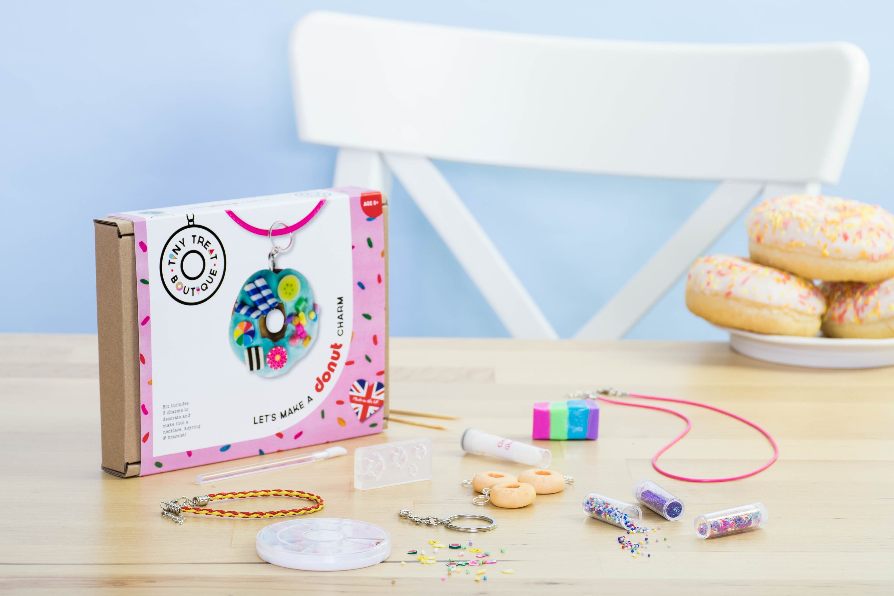 Donut Theme Jewellery Craft Kit. Makes 3 Things: Necklace, Bracelet ...