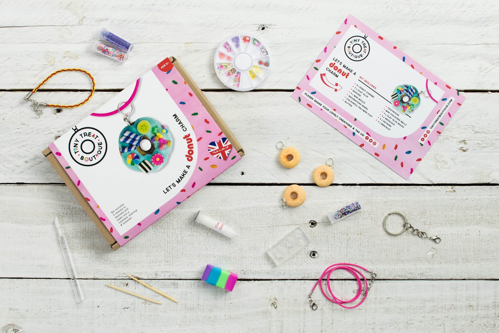 Donut Theme Jewellery Craft Kit. Makes 3 Things: Necklace, Bracelet ...