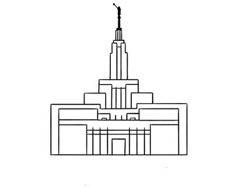 Line Art Logan Temple Print Digital Copy - Etsy