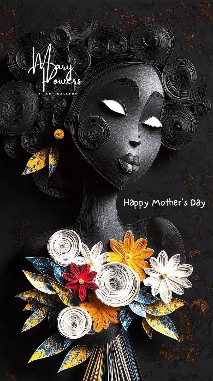 Unique Afrocentric Mother’s Day Beauty ,elegant Mother’s Day Wall Art ...