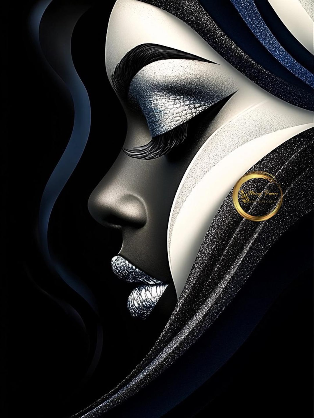 Unique Modern Abstract Afrocentric Wall Art – Bold Digital Portrait ...