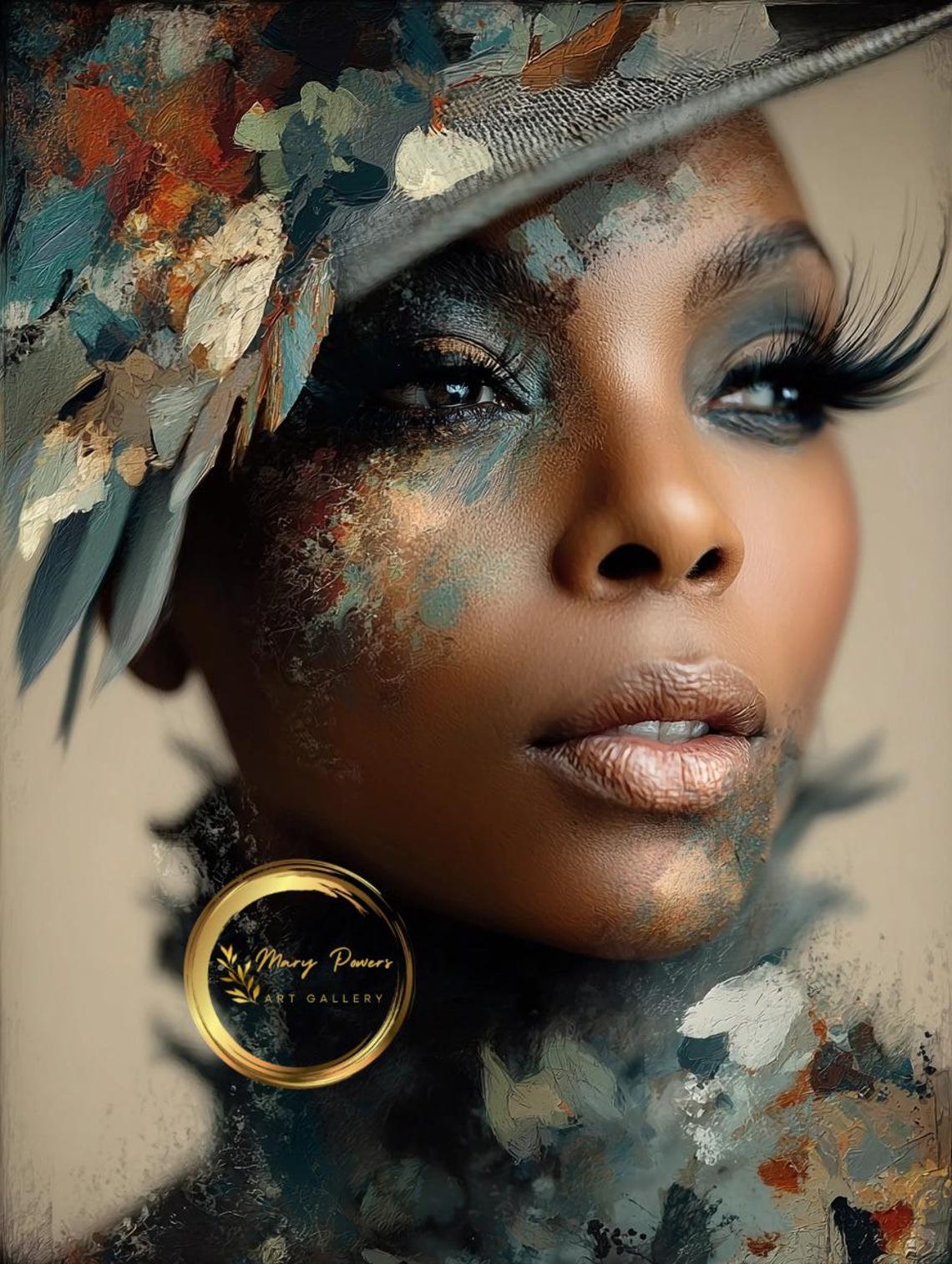 Bundle:afrocentric Feathered Elegance , Digital Portrait Download ...