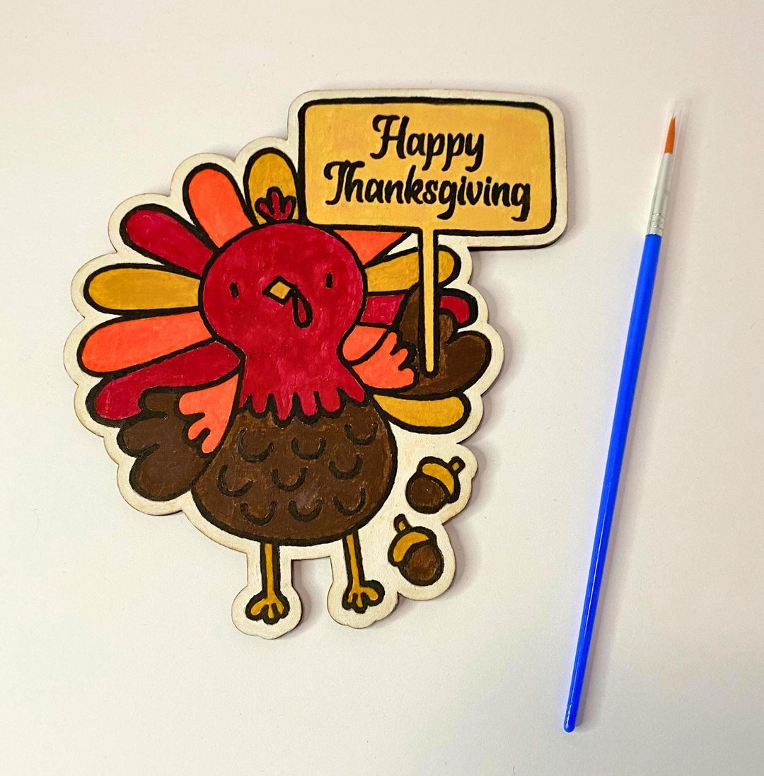 Thanksgiving Craft Kit for Kids, Teens and Adults, Turkey Diy Kit, Wood ...