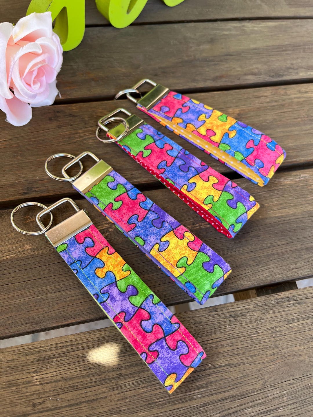 Autism Fabric Keychain, Autism, Keychain, Wristlet Keychain, Mother’s ...