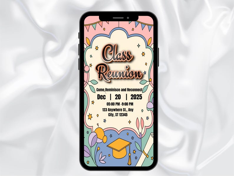 Editable Class Reunion Invitation, High School Invite, Digital ...