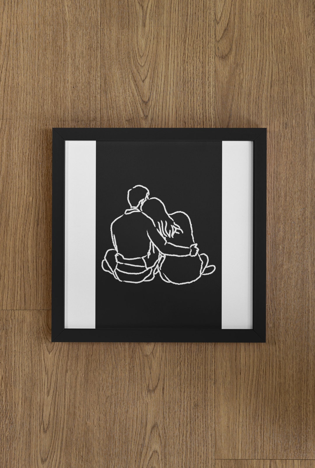Romantic Silhouette Canvas Art: Girl Laying Head on Guy's Shoulders - Etsy