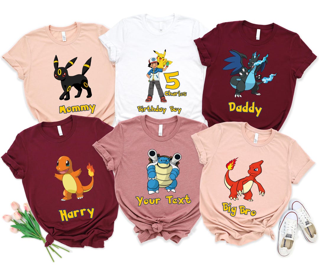 Pokemon Shirt, Go Birthday Party Shirt, Pokémon Matching Birthday ...
