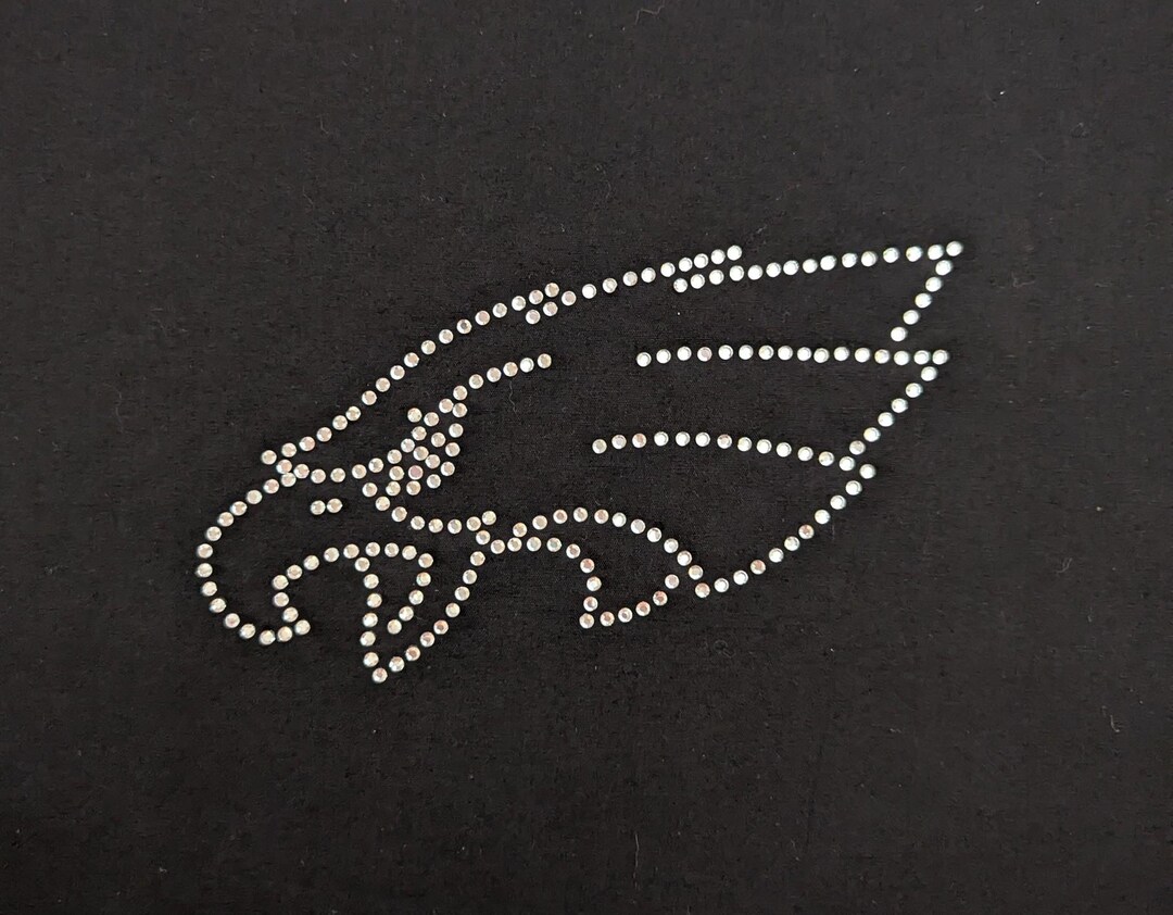 EAGLES Rhinestone Iron on Transfer Applique Decal Sparkly Crystal Clear Bling for Shirt Tote Bag ...