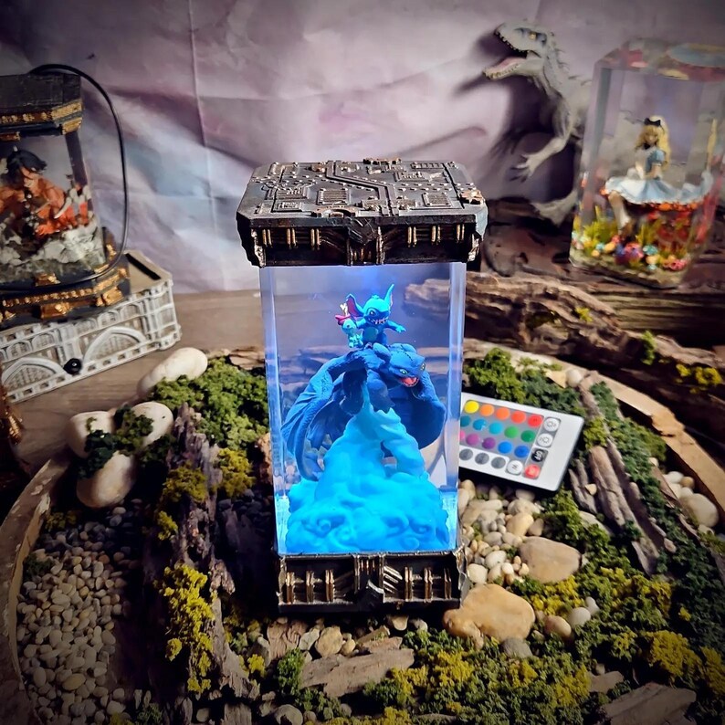 How to Train Your Dragon Stitch Resin Lamp, Toothless & Stitch Diorama ...