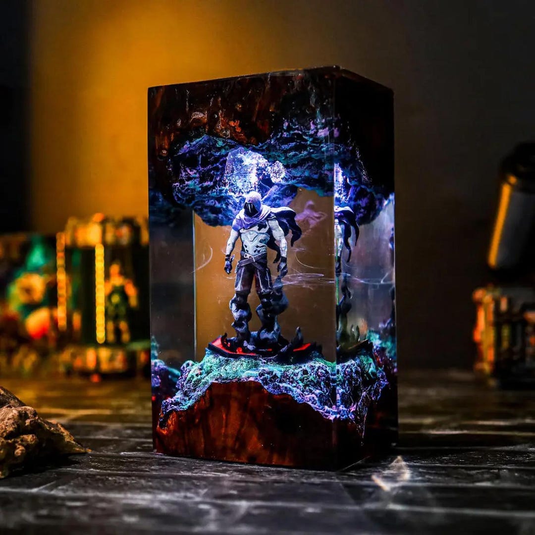 Omen Valorant Resin Lamp | LED Night Light | Handmade Glowing Decor for ...
