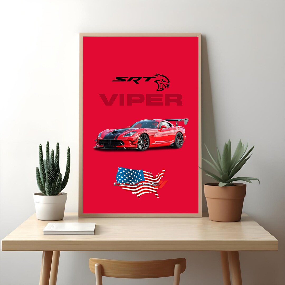 Dodge Viper SRT Poster, Sports Car Wall Art, Garage Wall Decor ...