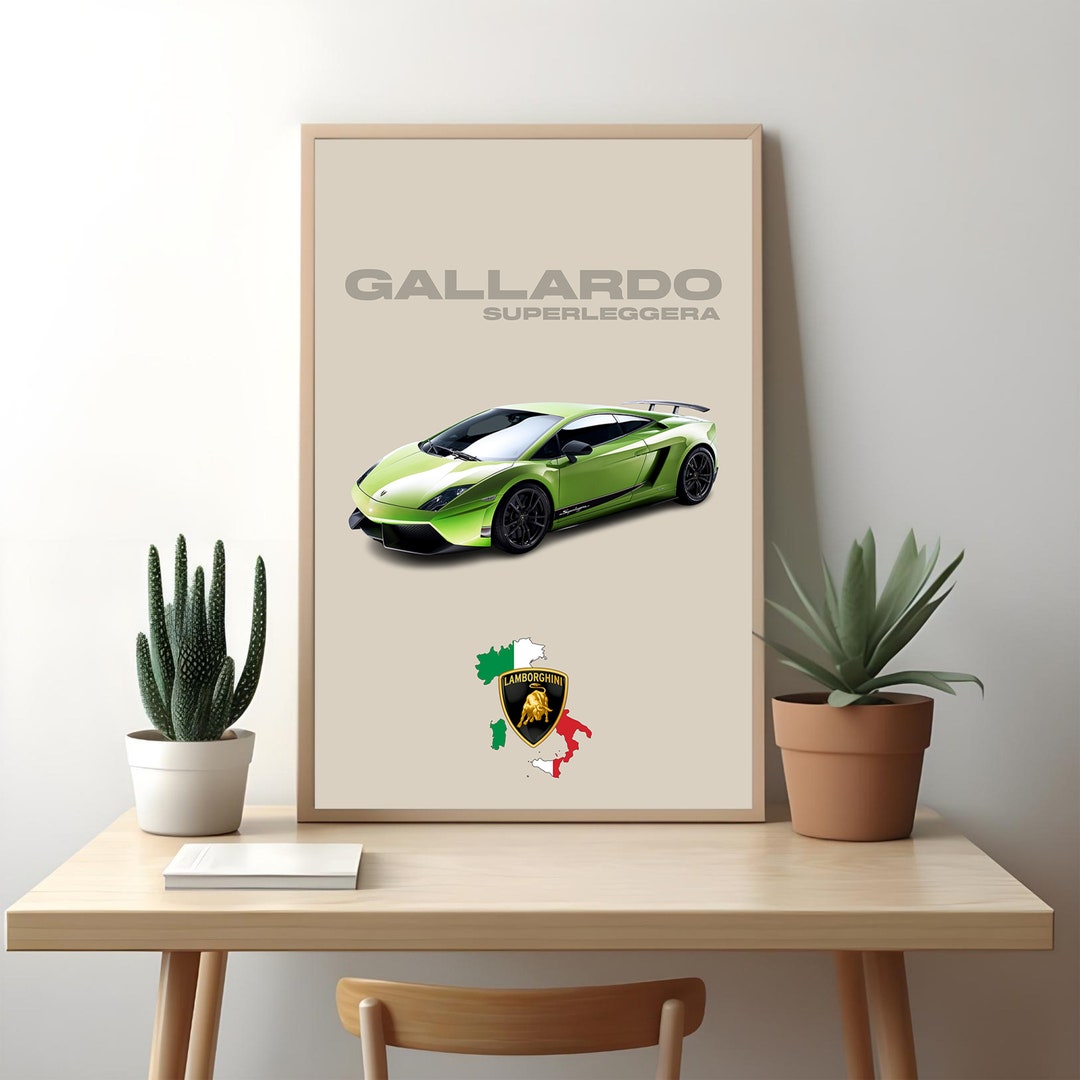 Lamborghini Gallardo Superleggera Poster, Sports Car Wall Art, Garage ...