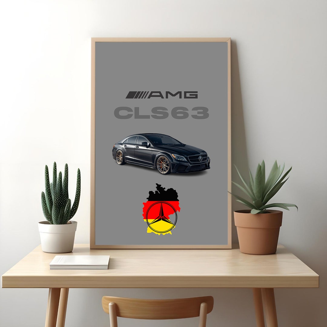 Mercedes CLS63 AMG Poster, Sports Car Wall Art, Garage Wall Decor ...