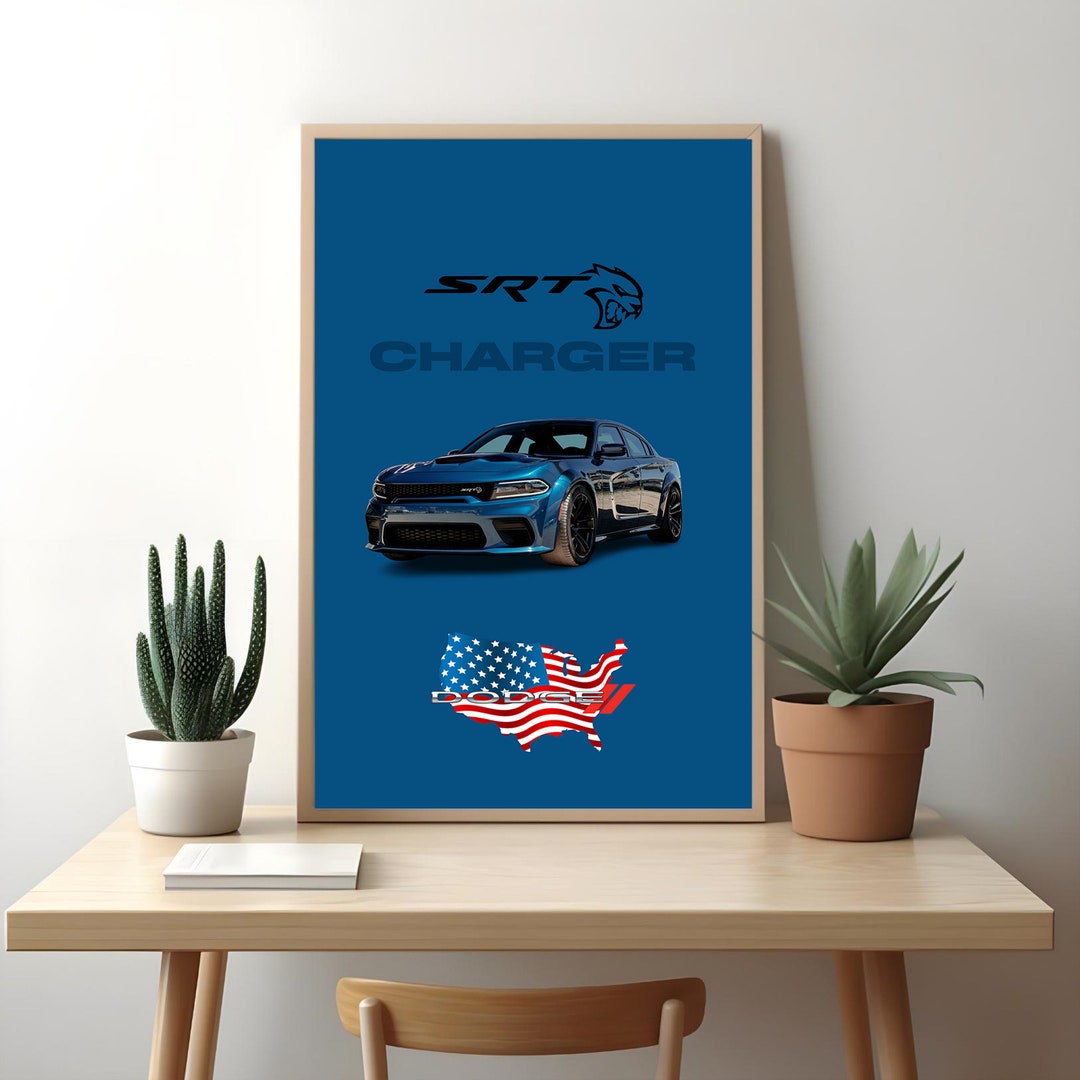 Dodge Charger SRT Poster, Sports Car Wall Art, Garage Wall Decor ...