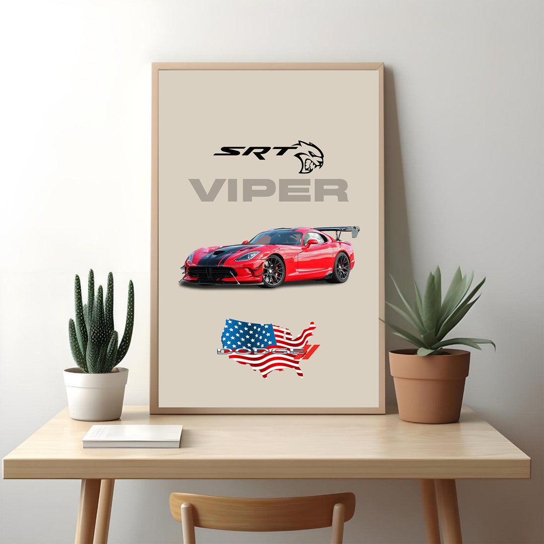 Dodge Viper SRT Poster, Sports Car Wall Art, Garage Wall Decor ...