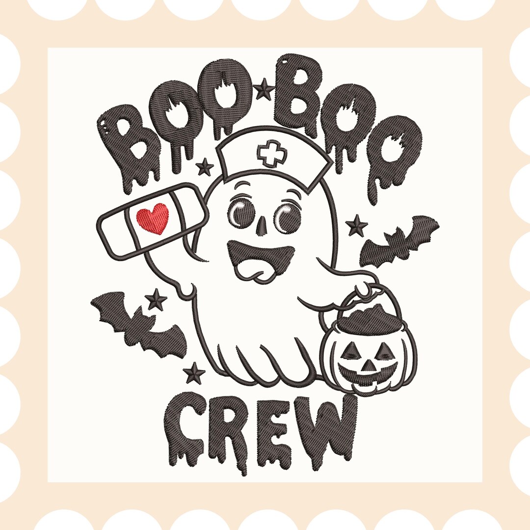 Boo Boo Crew Embroidery Designs, Nurse Ghost Machine Embroidery ...