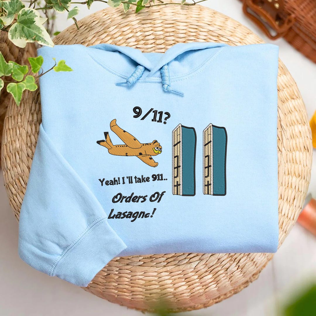 Embroidered Yeah I'll Take 911 Orders of Lasagna Shirt, Cat Meme ...