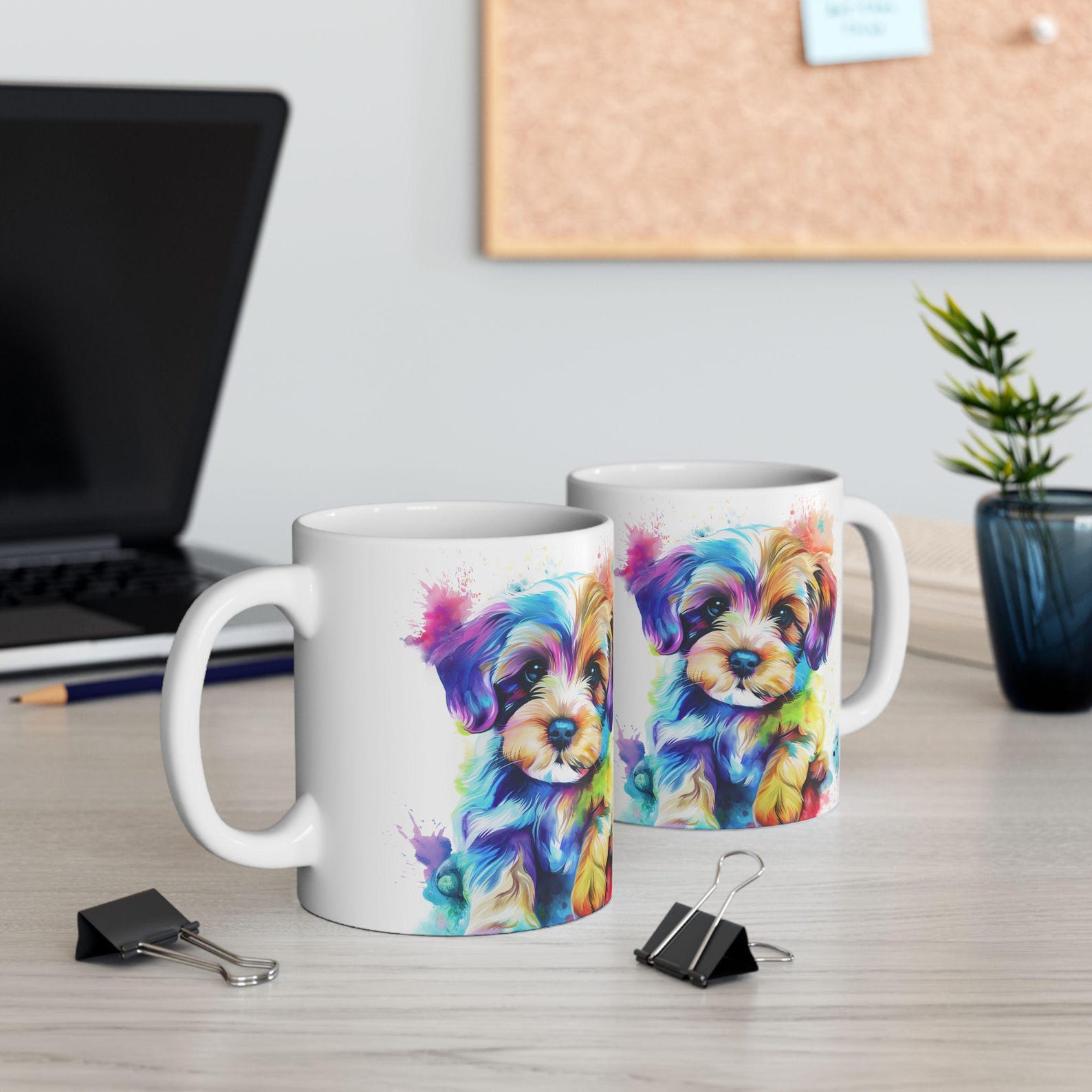 Rainbow Puppy Coffee Mug - Etsy