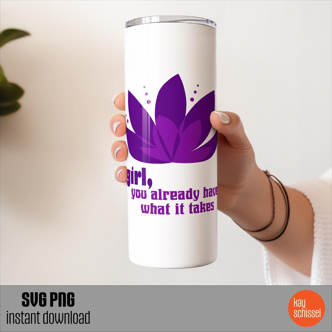 Purple Lotus Flower Motivational Quote Svg, Affirmation, Inspirational ...