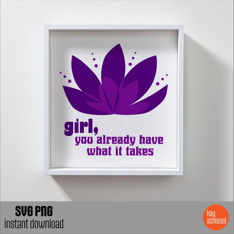 Purple Lotus Flower Motivational Quote Svg, Affirmation, Inspirational ...