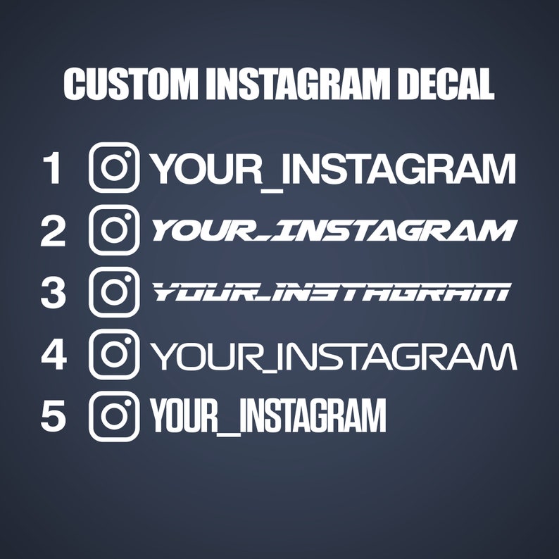 Custom Instagram Tag Decal - Etsy