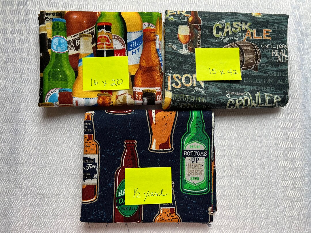 Fabric Destash - 3 Piece Beer, IPA, Craft Beer, Beer Bottles Bundle ...