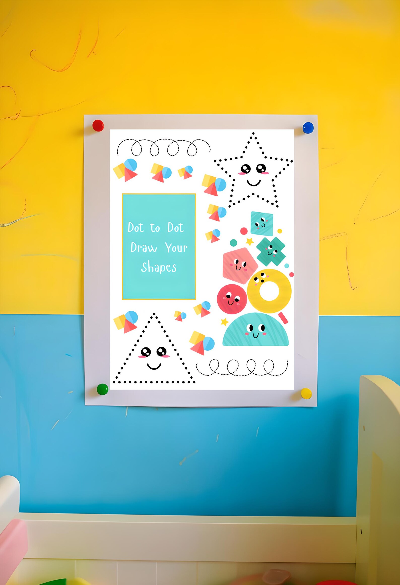 Dot to Dot Shapes Coloring Pages for Preschool Printable Shape Tracing ...