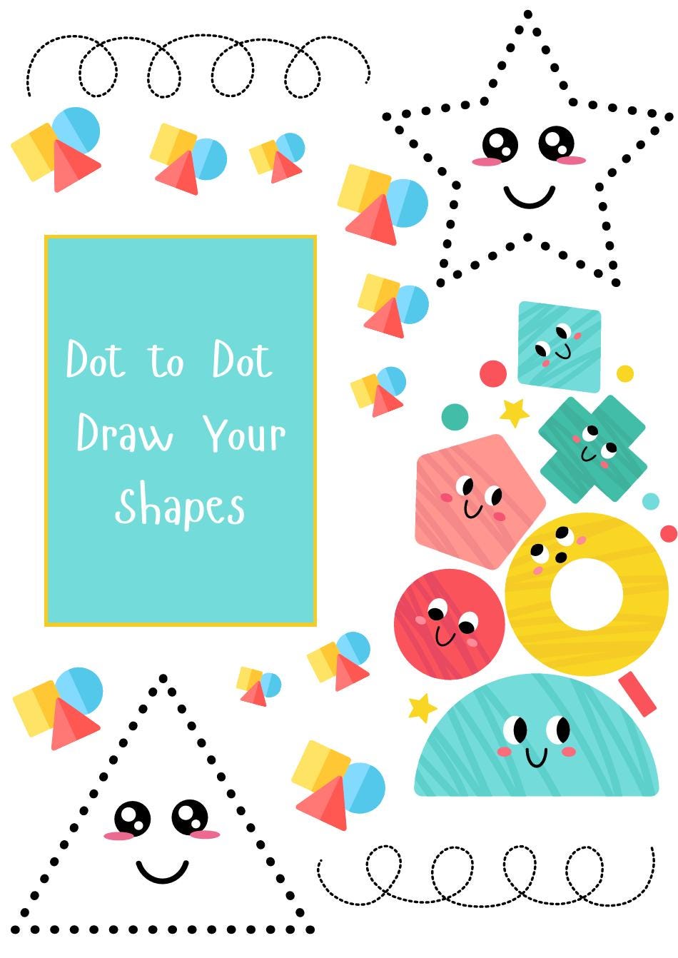 Dot to Dot Shapes Coloring Pages for Preschool Printable Shape Tracing ...