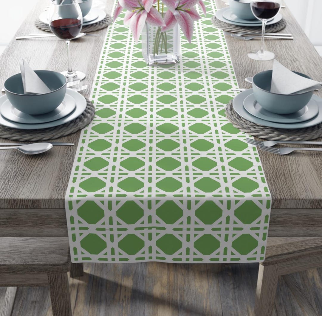 Palm Beach Style Runner | Linen Chinoiserie Table Runner | Classic ...