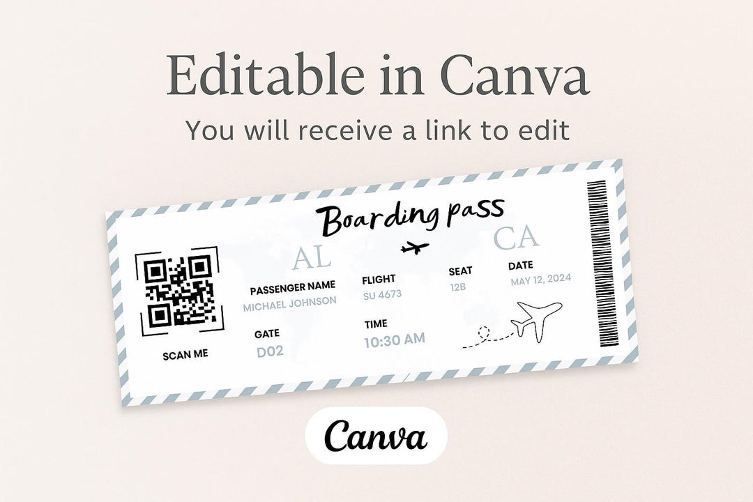 DIY Boarding Pass Design Kit for Wanderlust Souls | Printable Template ...