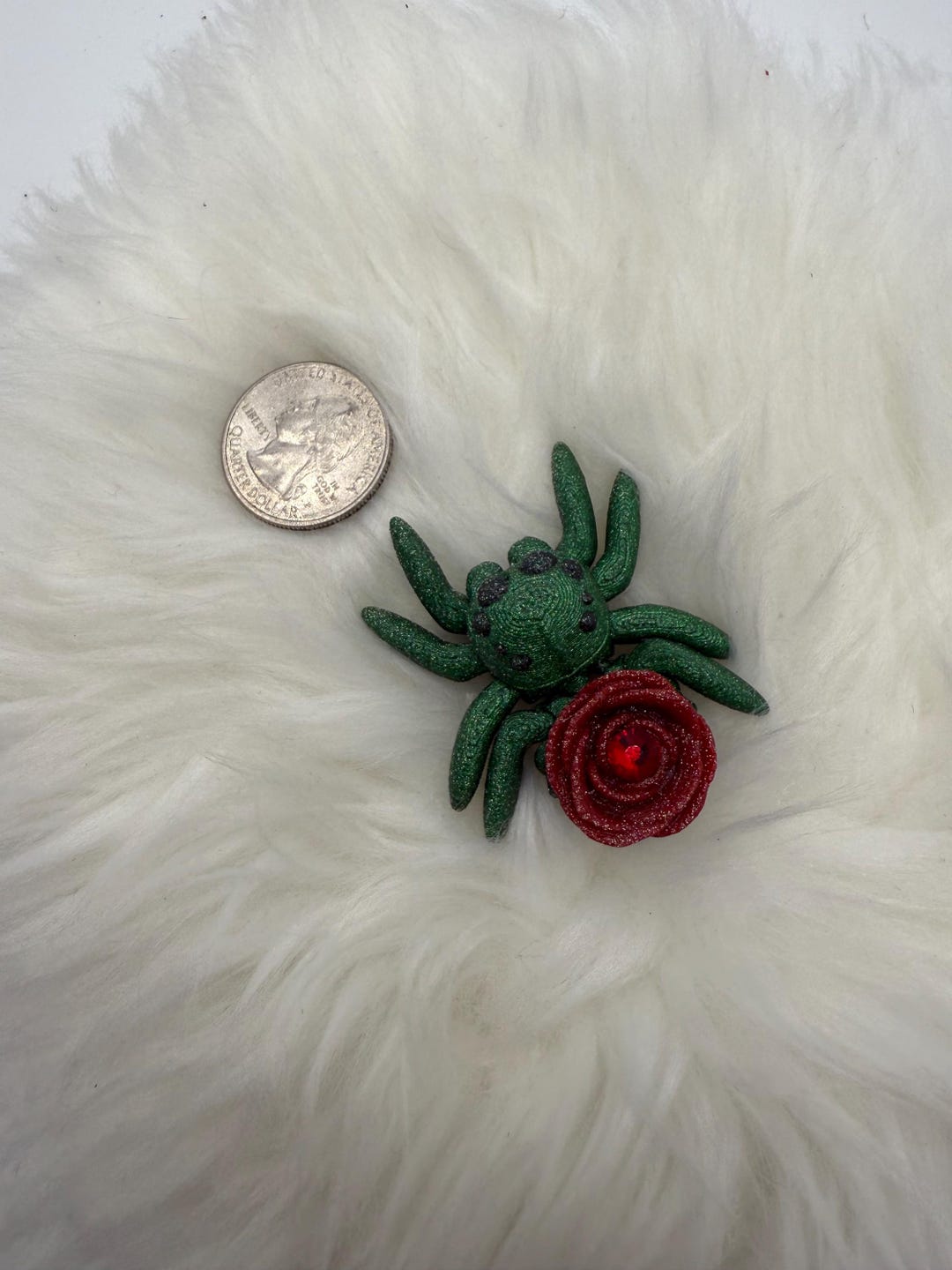 Cinderwing 3D Printed Rose Spider, Sparkly With Rhinestone Accent - Etsy