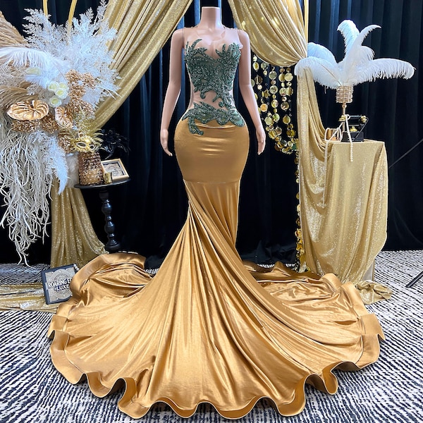 Green and Gold Dresses - Etsy