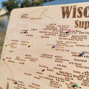 Wisconsin Supper Clubs Map- Track Your Adventures Using Push Pins to ...