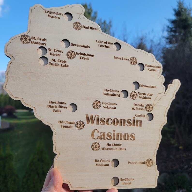 Wisconsin Casinos Map - Etsy