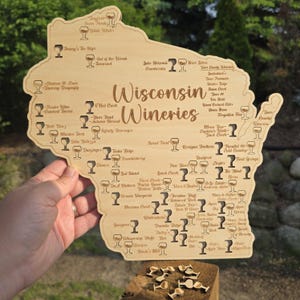 Wisconsin Wineries Map- Use the Wine Glass Cutouts to Track Your ...