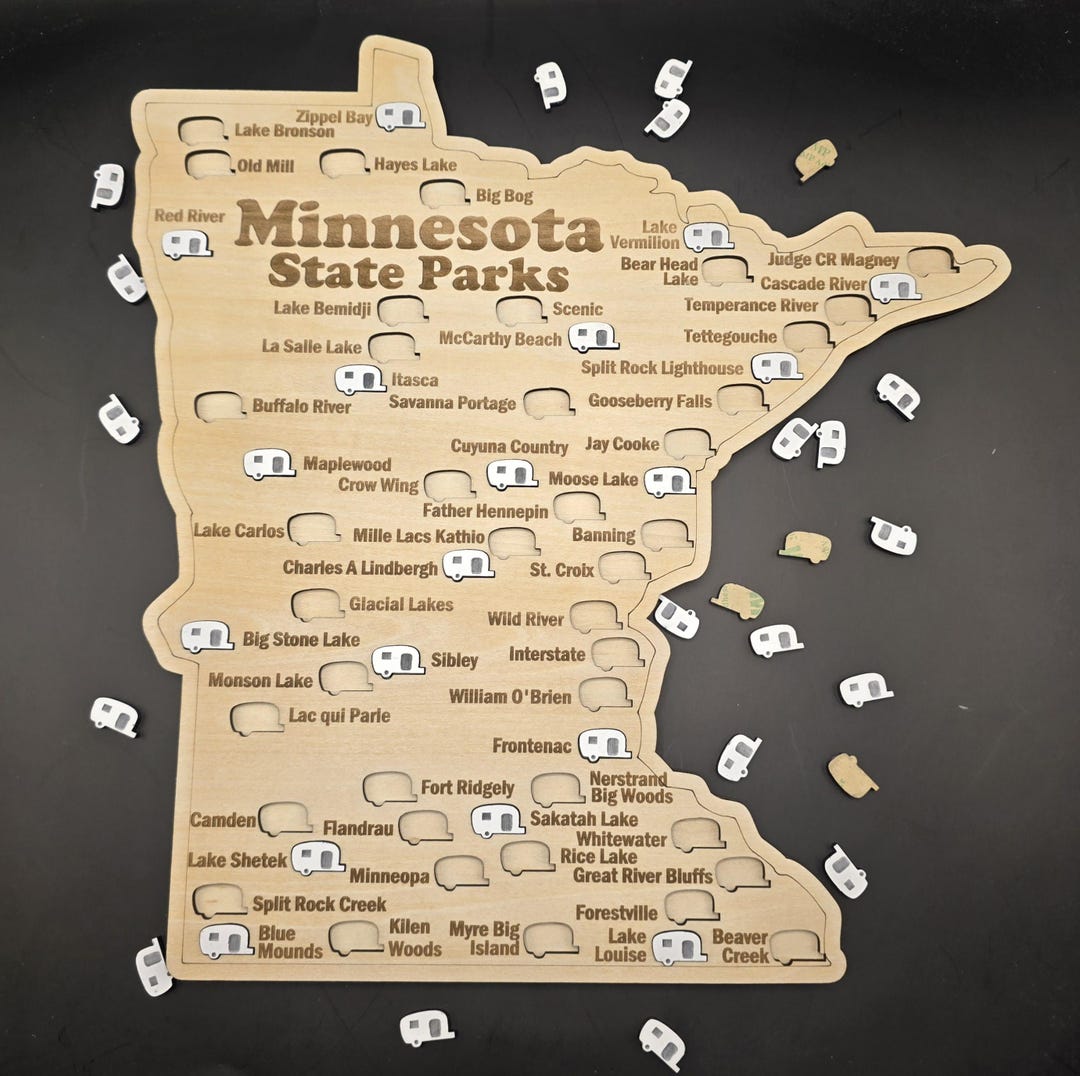 Minnesota State Parks Map- Camper Cutouts to Track Which Parks You've ...