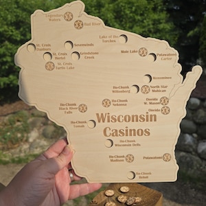 Wisconsin Casinos Map - Etsy