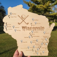 Wisconsin Golf Courses Map - Etsy