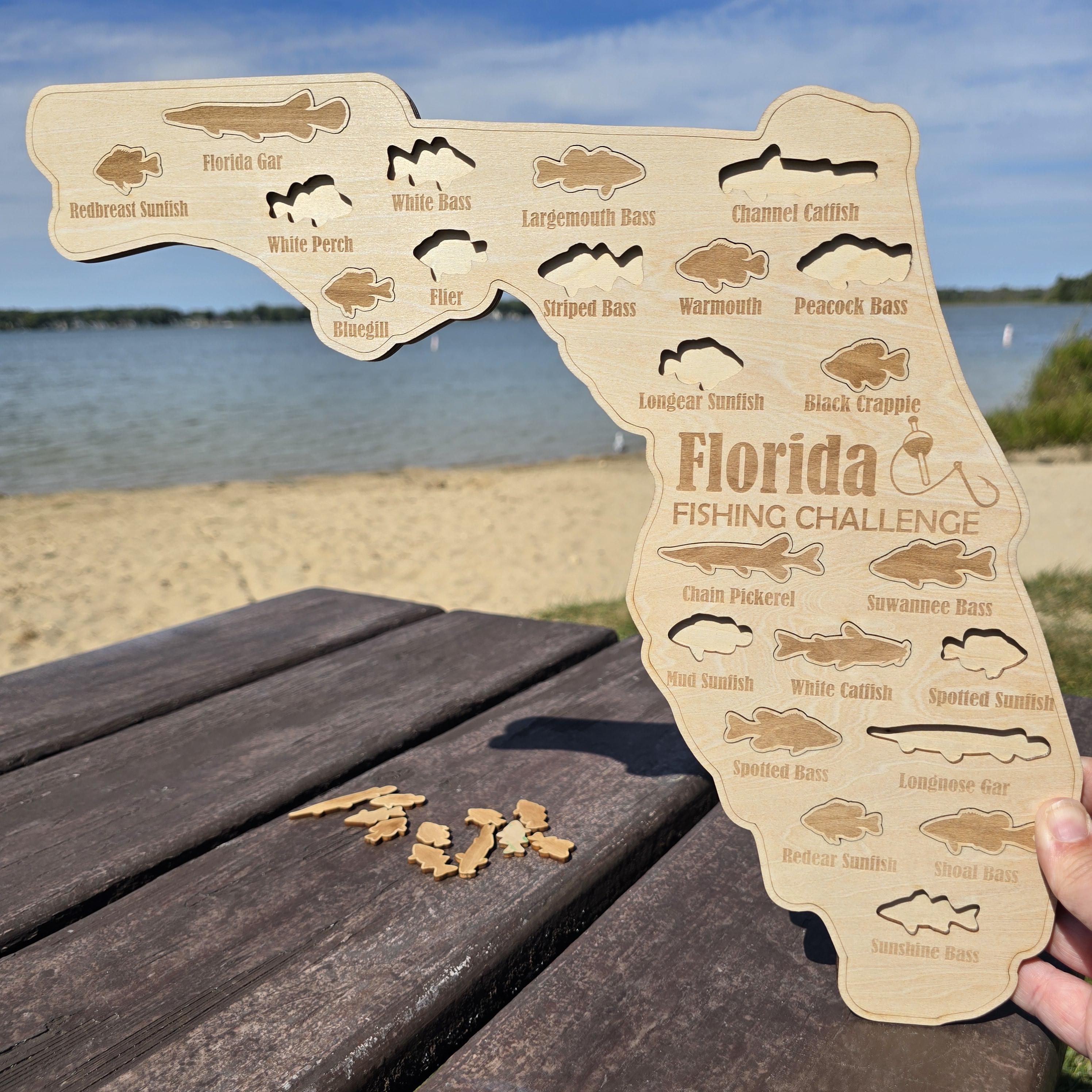 Florida Fishing Map| Fishing Log Gift for Fisherman| Game Fish of FL ...
