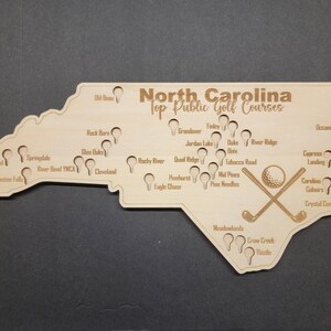 North Carolina Golf Courses Map Gift for a Golfer With Golf Ball ...