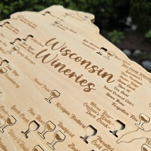 Wisconsin Wineries Map- Use the Wine Glass Cutouts to Track Your ...