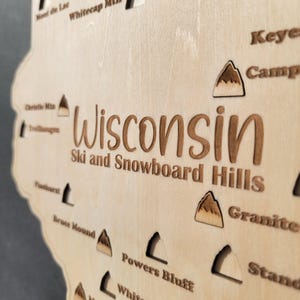 Wisconsin Ski and Snowboard Hills Map - Etsy