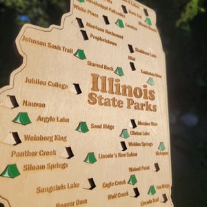 Illinois State Parks Map With Tent Cutouts to Track Which Parks You've ...