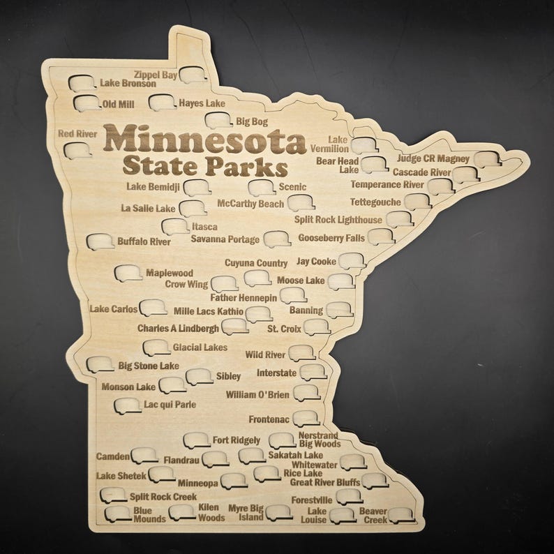 Minnesota State Parks Map- Camper Cutouts to Track Which Parks You've ...